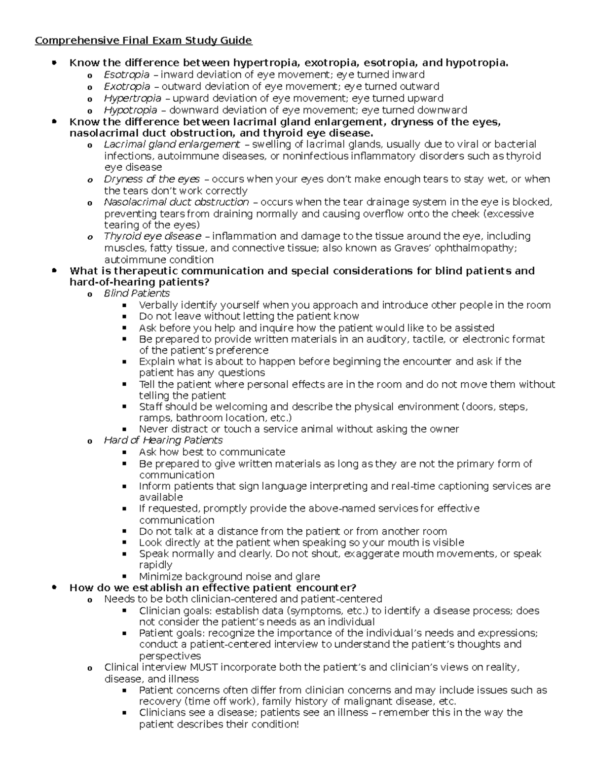 Exam #4 Comprehensive Final Exam Study Guide - Comprehensive Final Exam ...