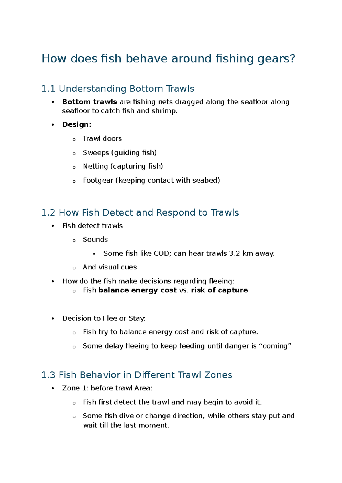 Fishing Gear Behavior and Technology Notes (Fish Teq) - Studocu