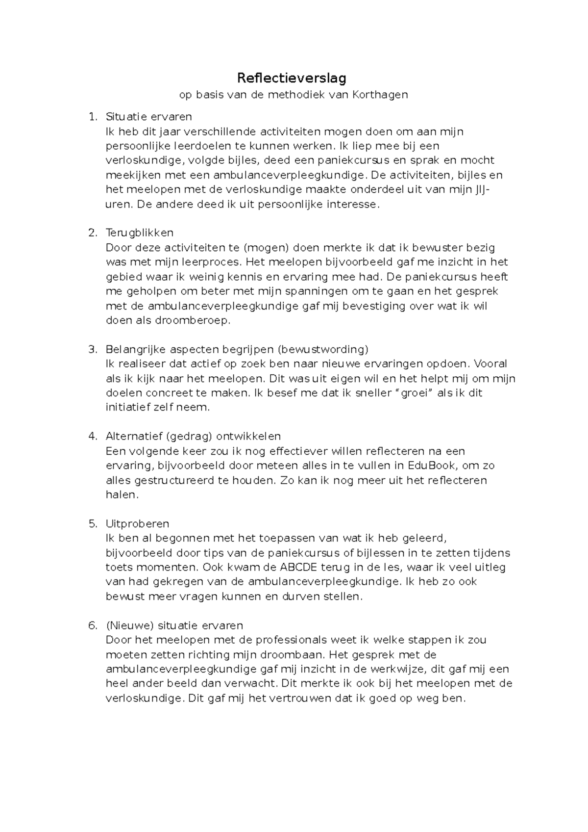 Reflectieverslag SLB JIJ: Persoonlijke Leerdoelen en Ervaringen ...