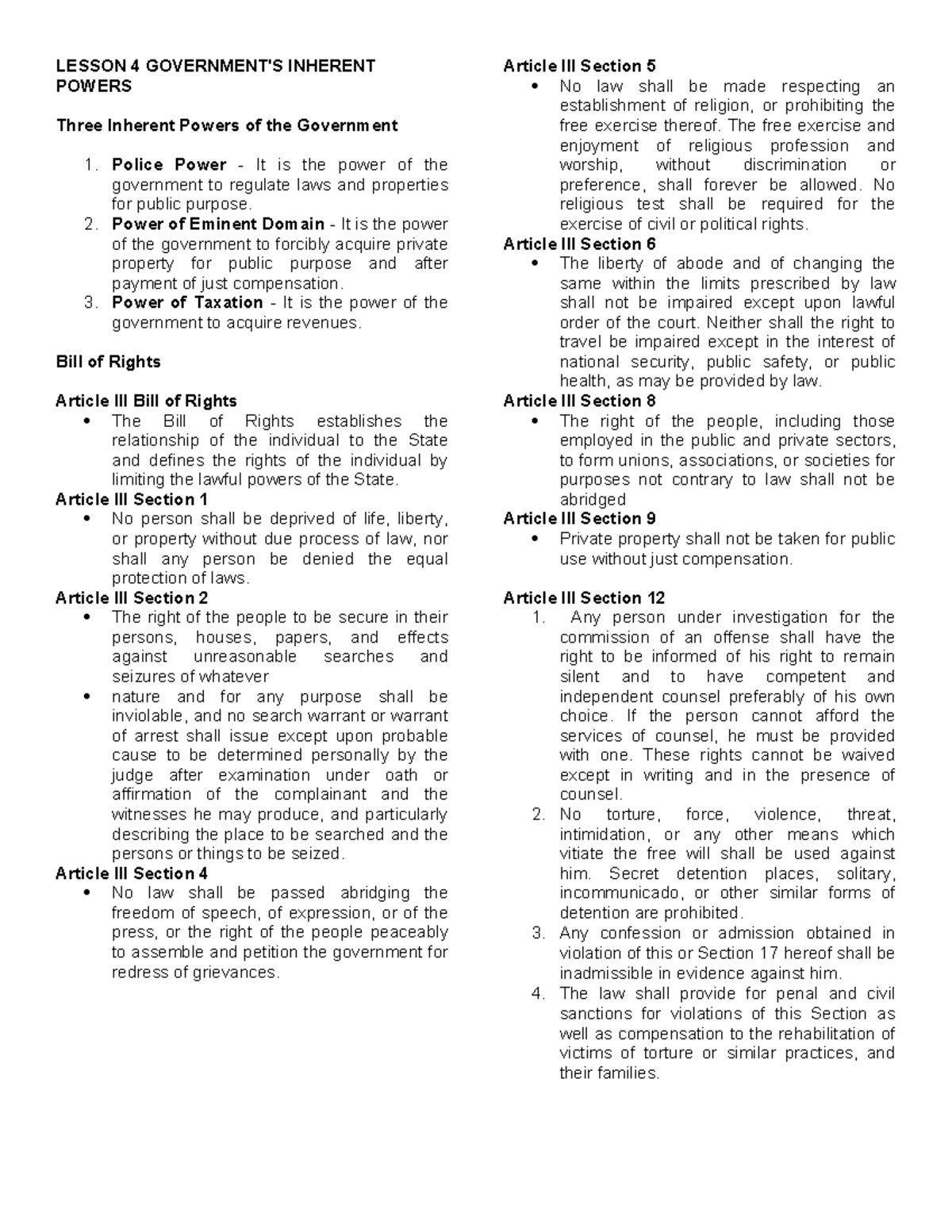NSTP LESSON 4-5: Inherent Powers & Youth Leadership Training - Studocu