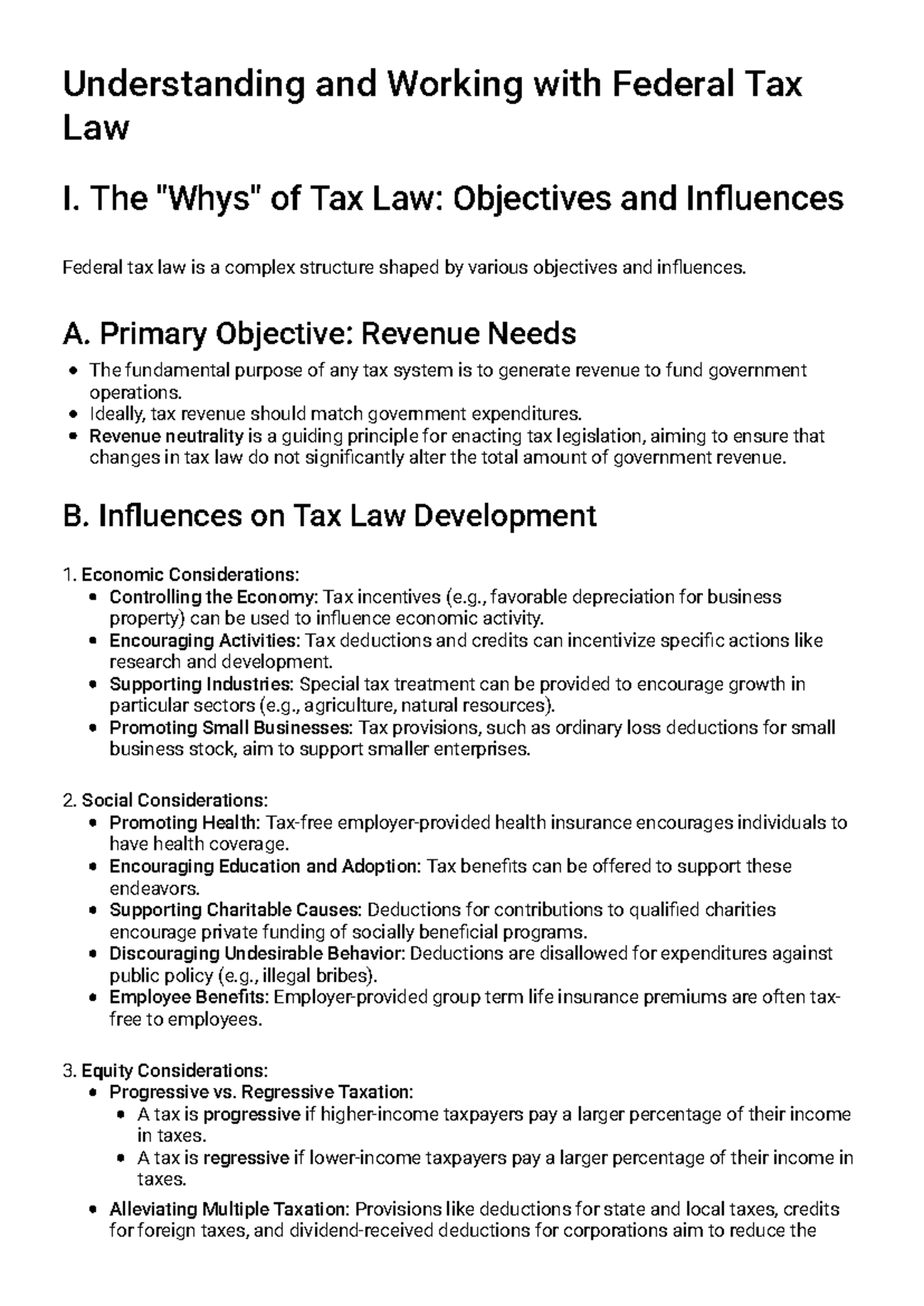 Chapter 01: Understanding and Working with Federal Tax Law I - Study ...