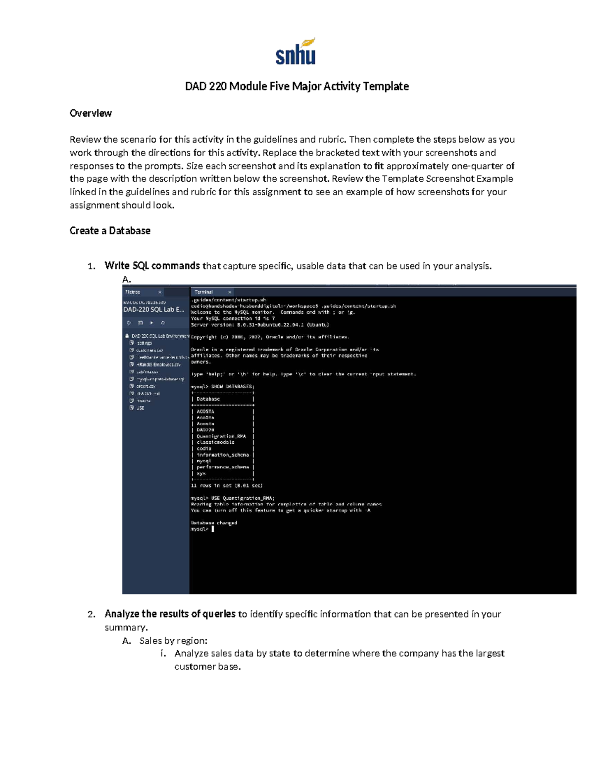 DAD 220 Module Five Major Activity Miguel Acosta - DAD 220 Module Five ...