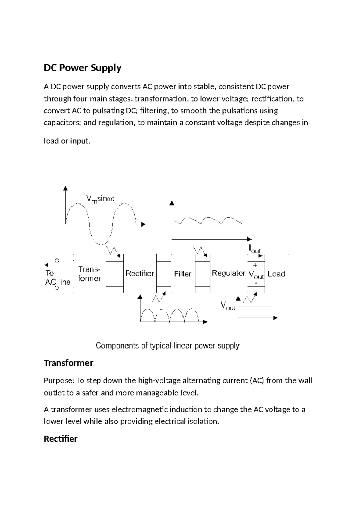 DC Power Supply - Simplified Class Notes (KTU Syllabus) - Studocu