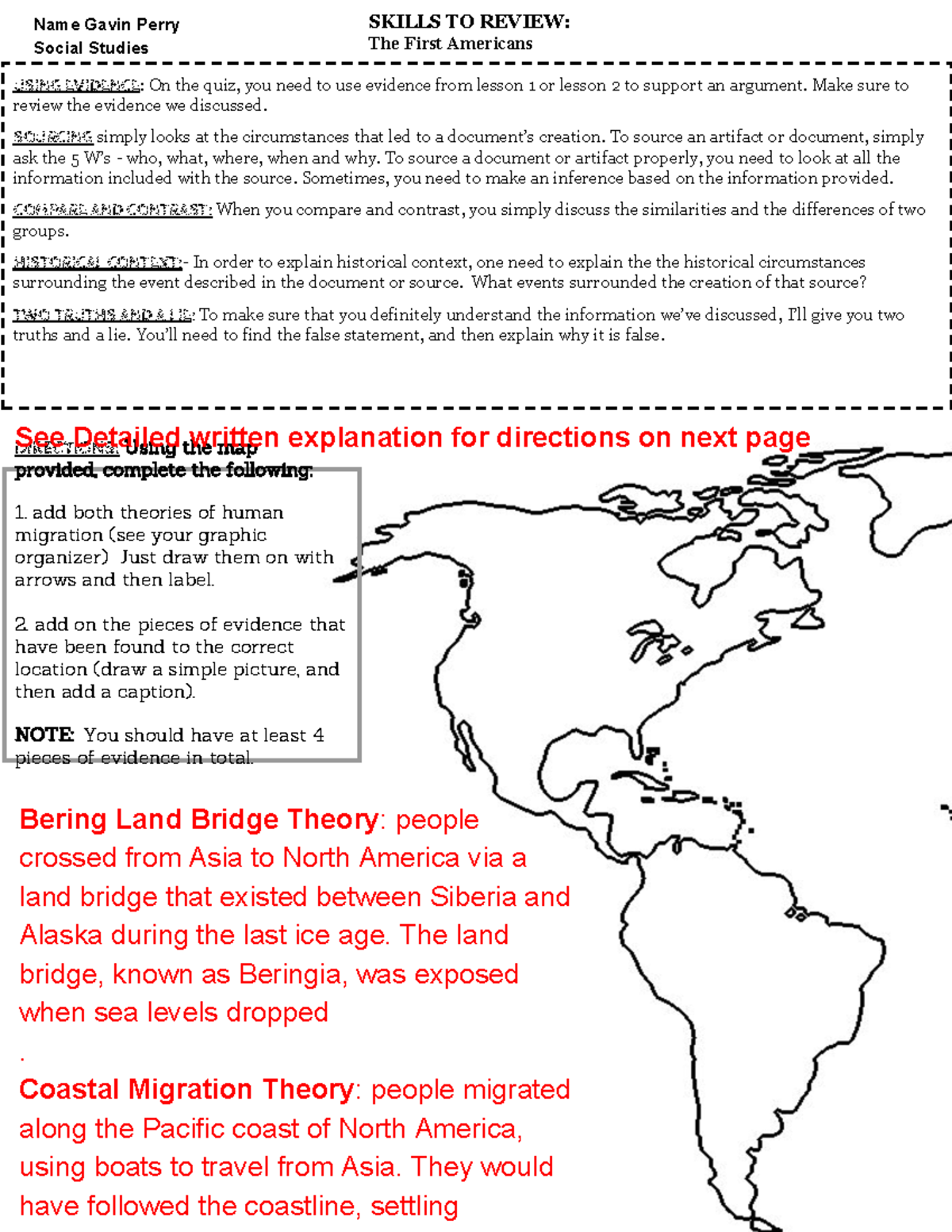 Social Studies SKILLS REVIEW: The First Americans & Exploration - Studocu
