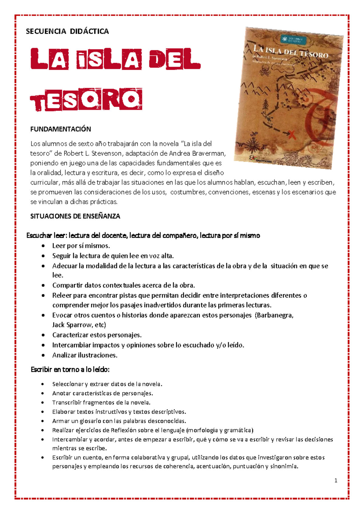 Secuencia Didáctica: La Isla del Tesoro 6TO 2024 - Studocu