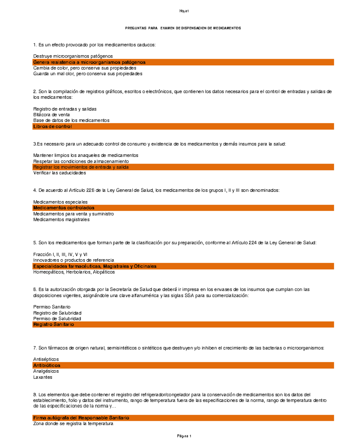 Guía de Preguntas para Examen de Dispensación de Medicamentos - SICAD ...
