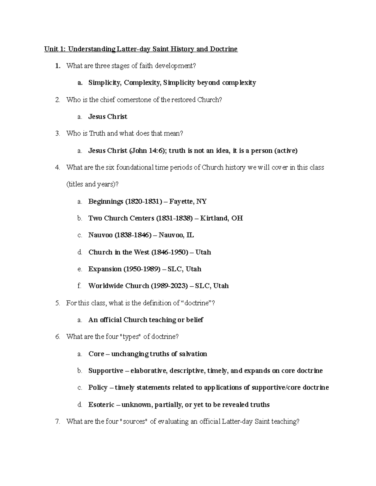 Rel C 225 - Midterm Study Guide on Latter-day Saint History & Doctrine ...