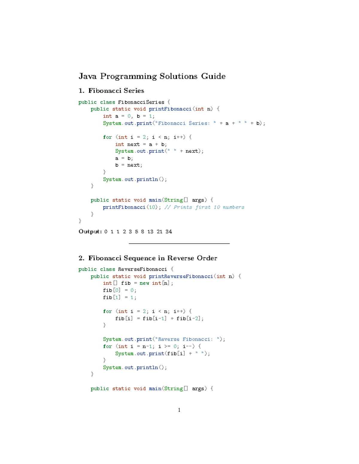 Java Programming Solutions Guide: Key Concepts and Examples - Studocu