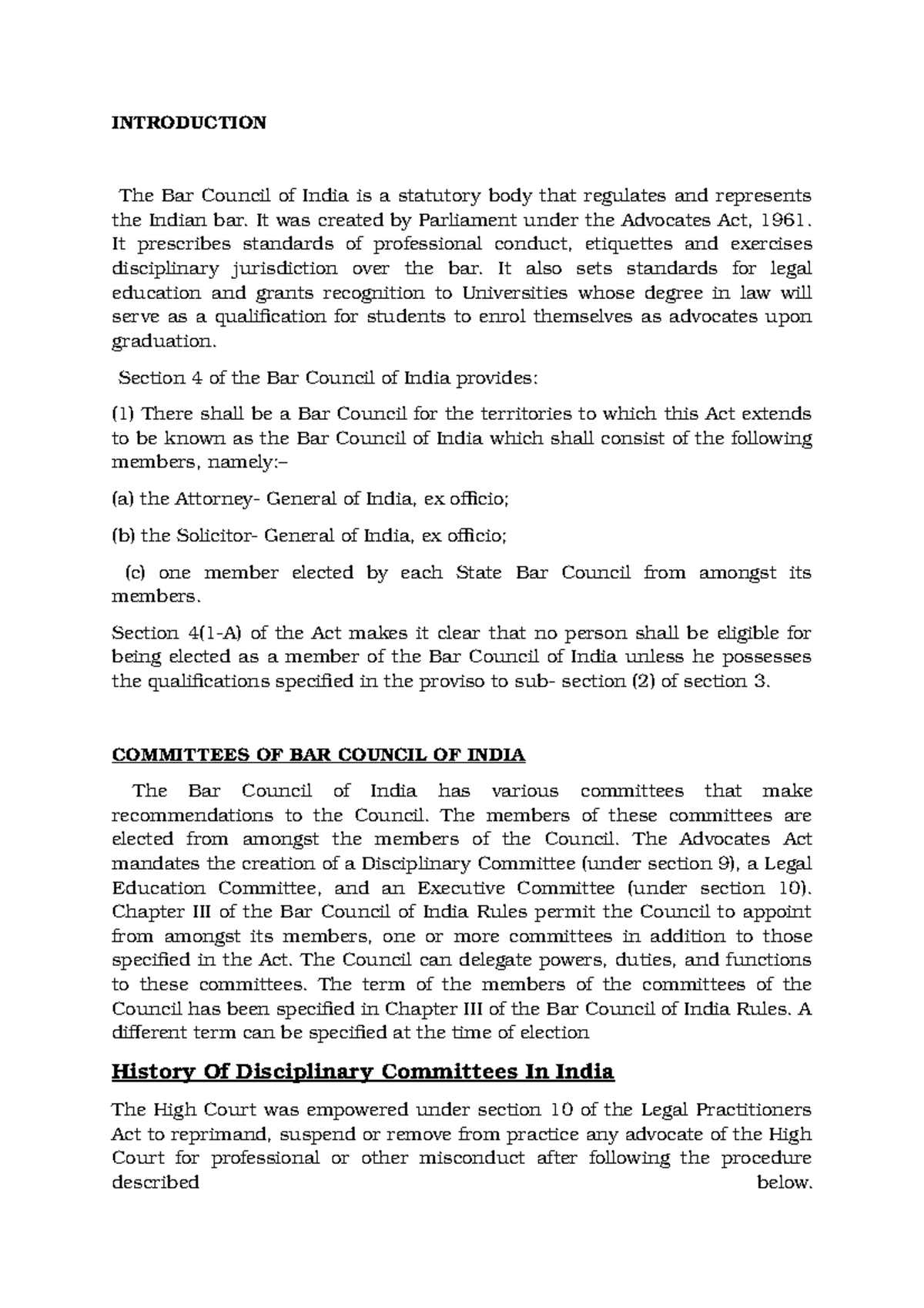 Powers and Functions of the Disciplinary Committee: An Overview - Studocu
