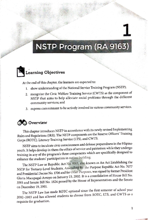 National Service Training Program (NSTP) - MAPÚA UNIVERSITY NATIONAL ...