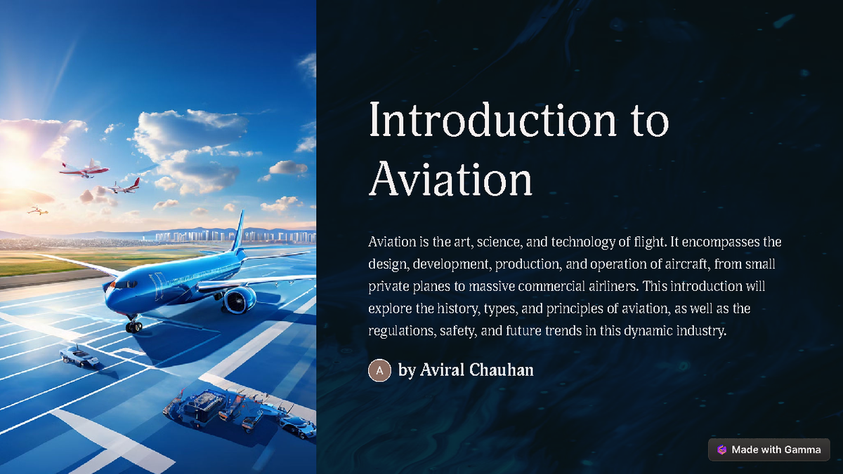 Introduction to Aviation: History, Principles, & Future Trends - Studocu