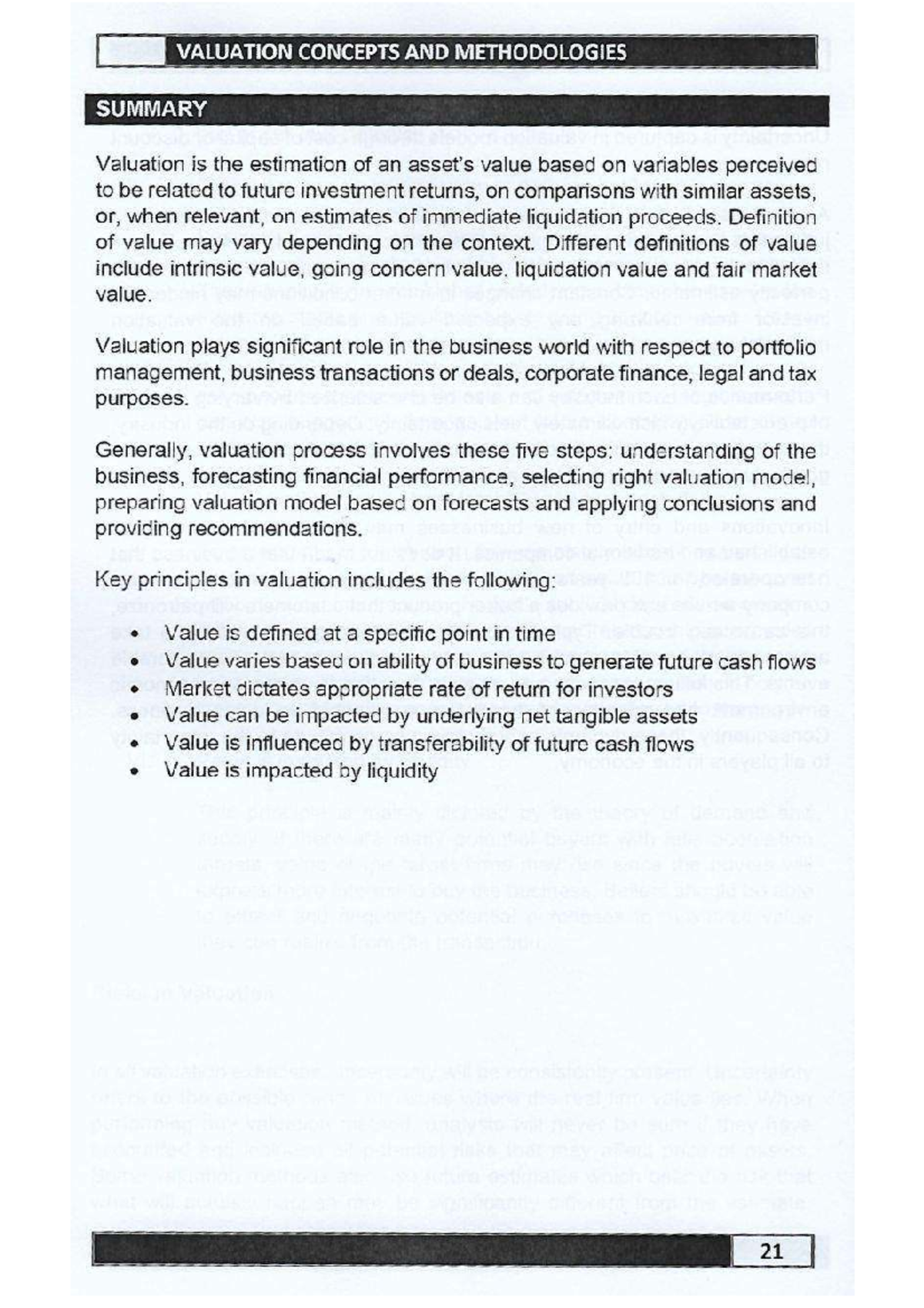 Valmet (VAL) Prep: Valuation Concepts & Methodologies Summary - Studocu