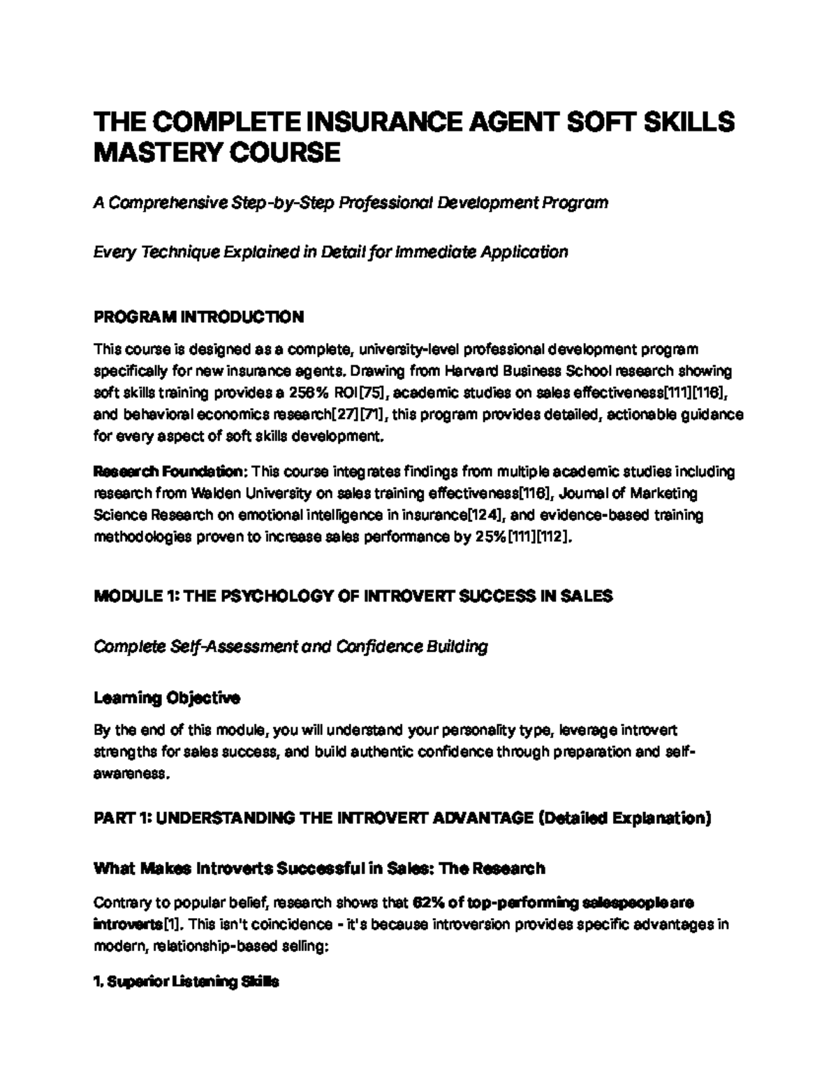 Insurance Agent Soft Skills Mastery Course (INS 101) - Comprehensive ...