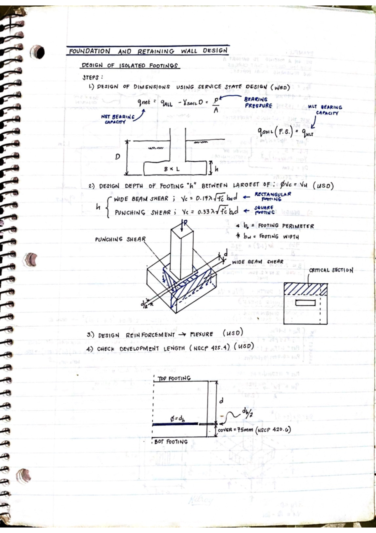 FOUNDATION & RETAINING WALL DESIGN - ISOLATED FOOTINGS (COURSE CODE ...