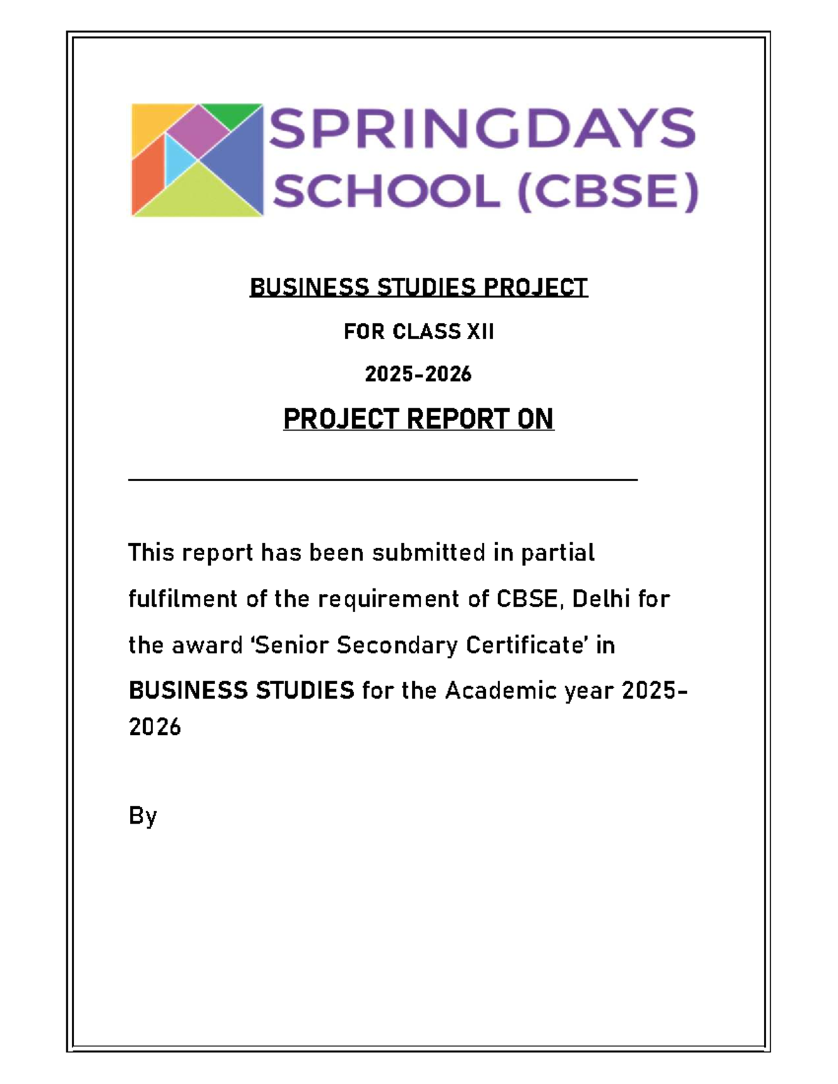 Business studies Project Page 1 - Economics SL - BUSINESS STUDIES ...