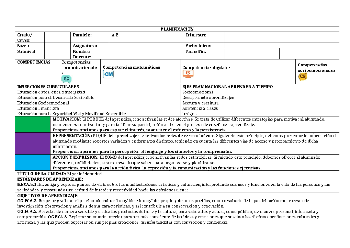 1ERO BGU-ECA-1ER Trimestre: Planificación de Competencias y ...