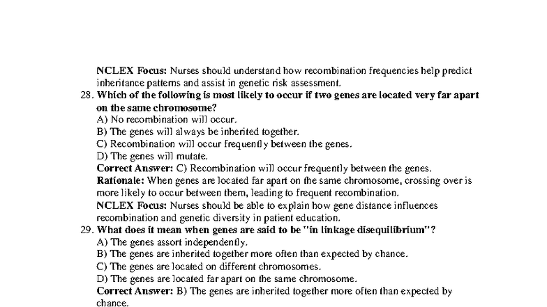 NCLEX Focus: Understanding Gene Linkage and Recombination Frequencies ...