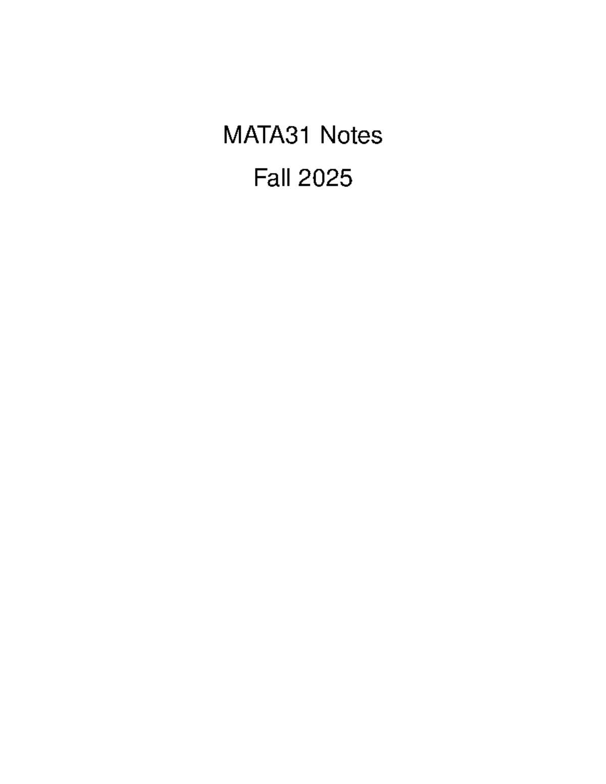 MATA31 Notes Fall 2025: Weeks 1-3 Overview of High School Math - Studocu