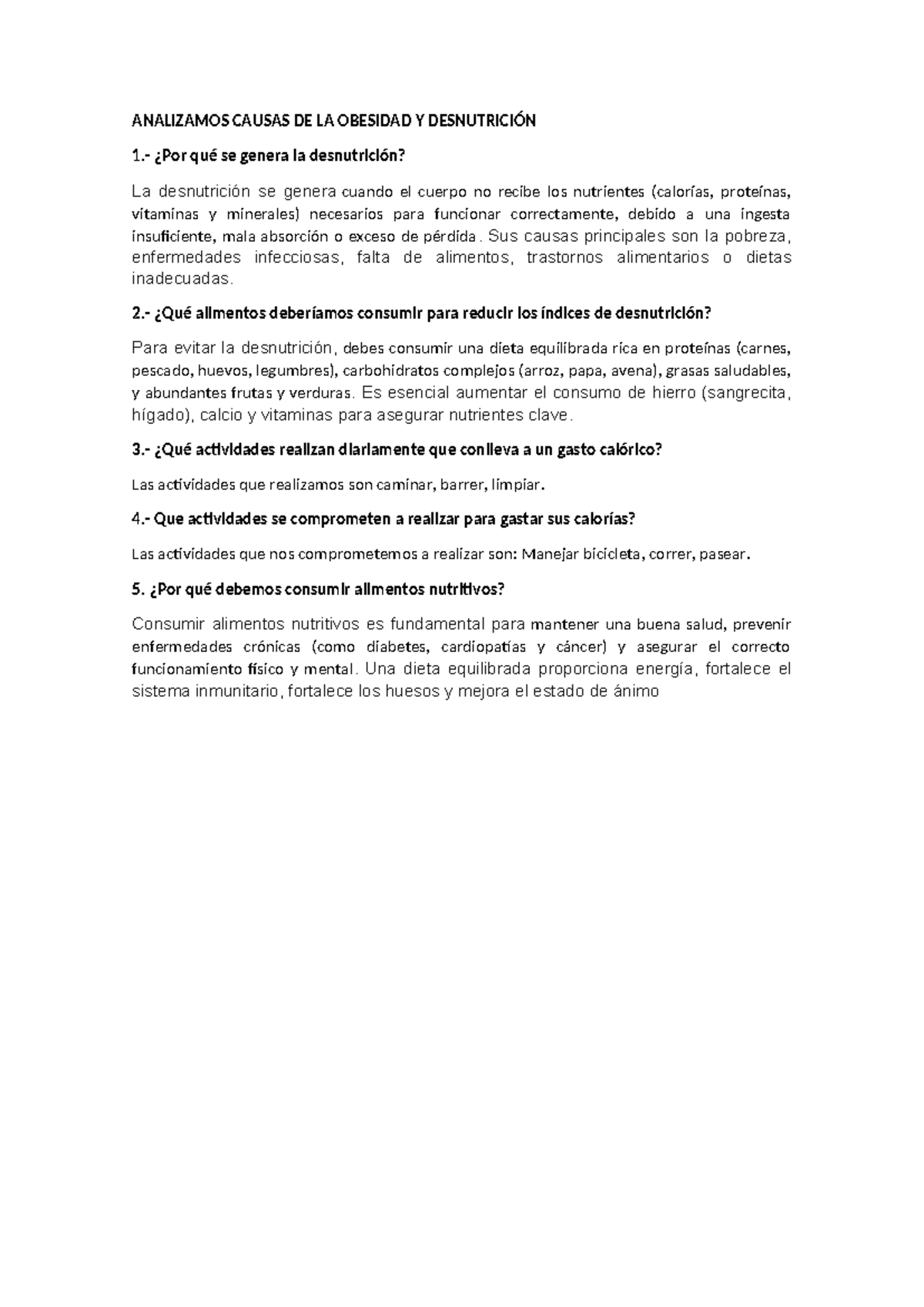 Tarea CEBA: Análisis de Causas de Obesidad y Desnutrición - Studocu