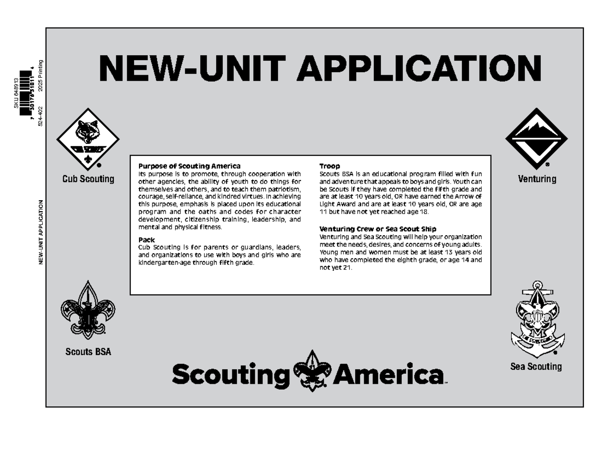 New Charter Organization Application for Scouting America 2025 - Studocu