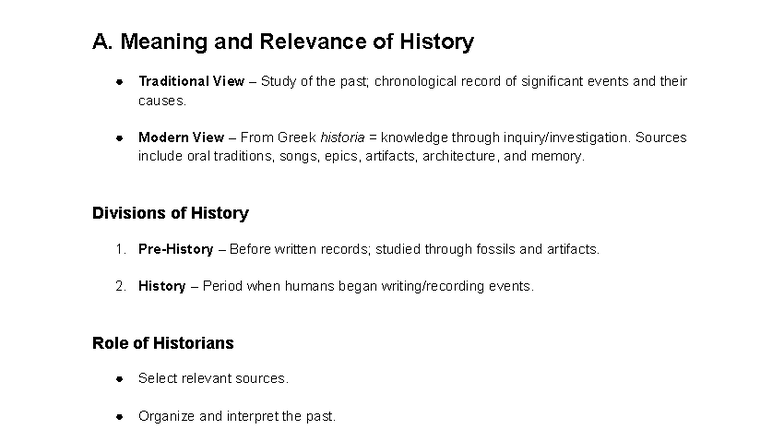 Module 1 RPH: Understanding History's Meaning, Sources, and ...