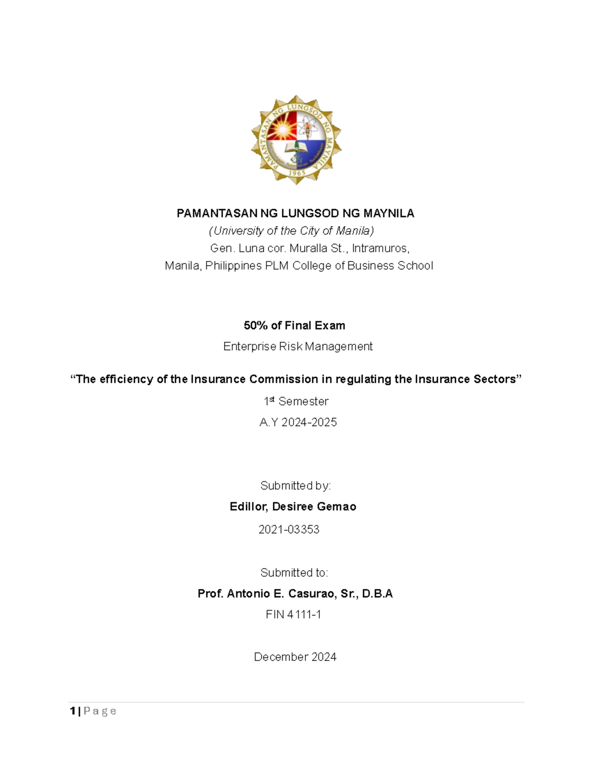 CIR Form for Consumer Complaints and Inquiries - BSP Guidelines - Studocu