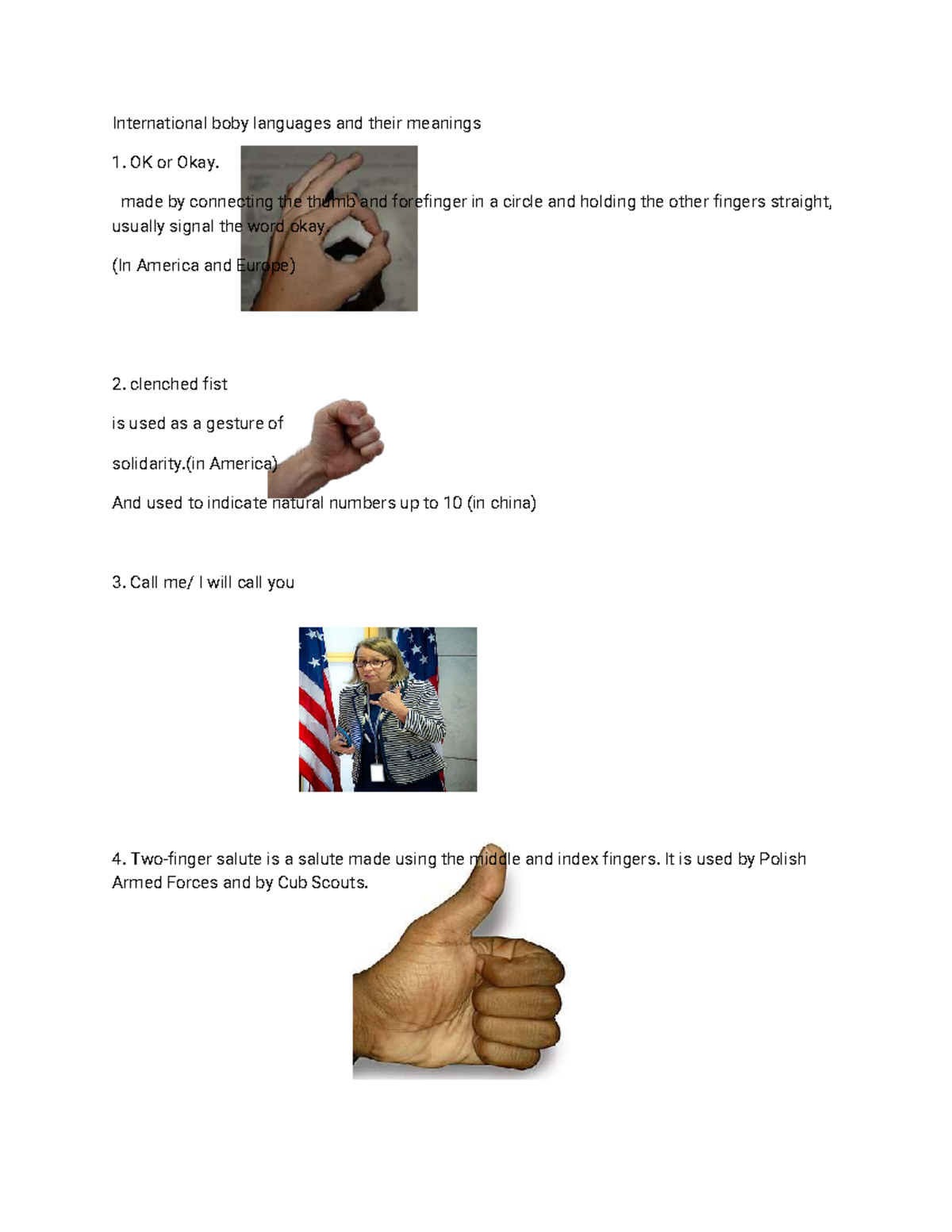 International B-WPS Office: Understanding Global Hand Gestures - Studocu