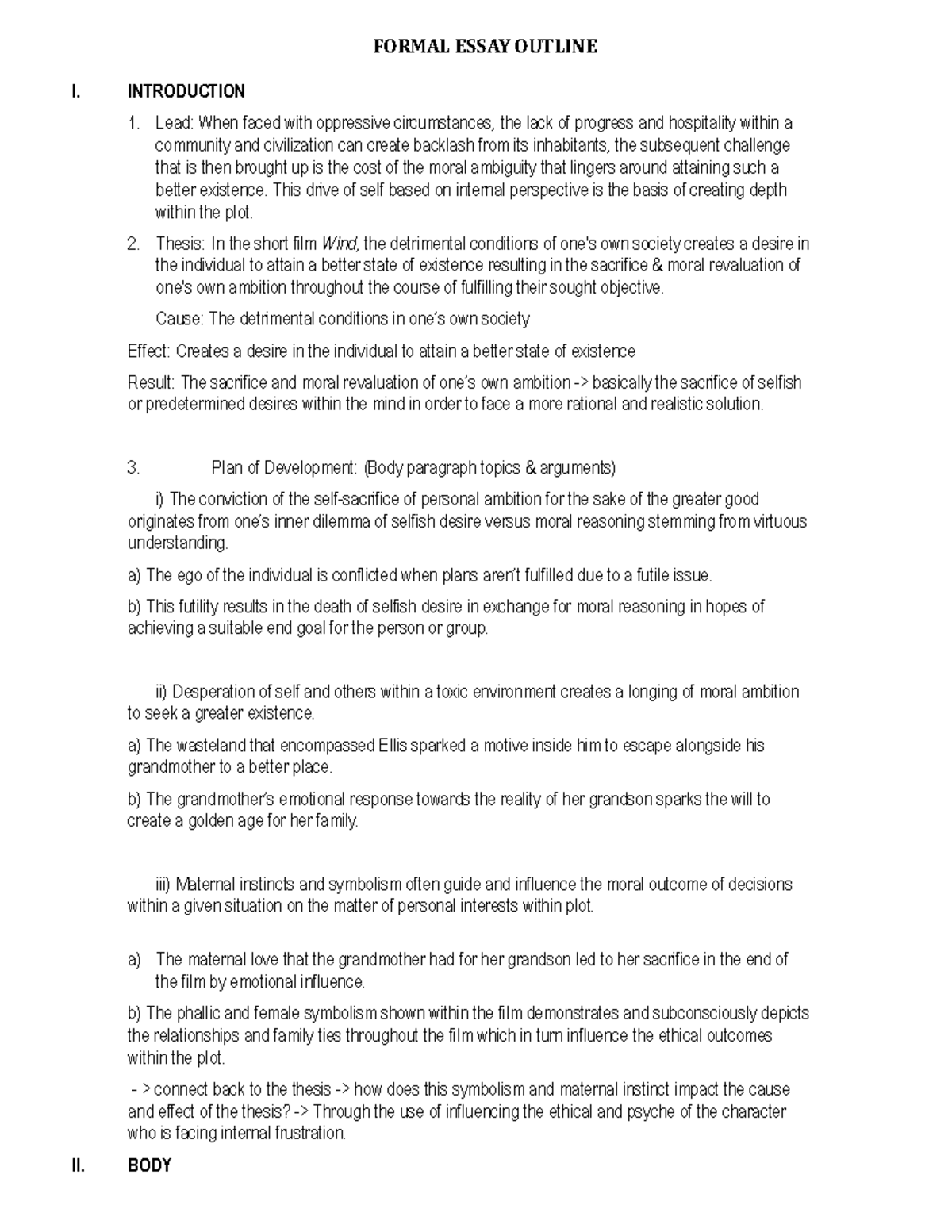 Essay Draft Analysis of Pixar's Short Film "Wind" - Studocu