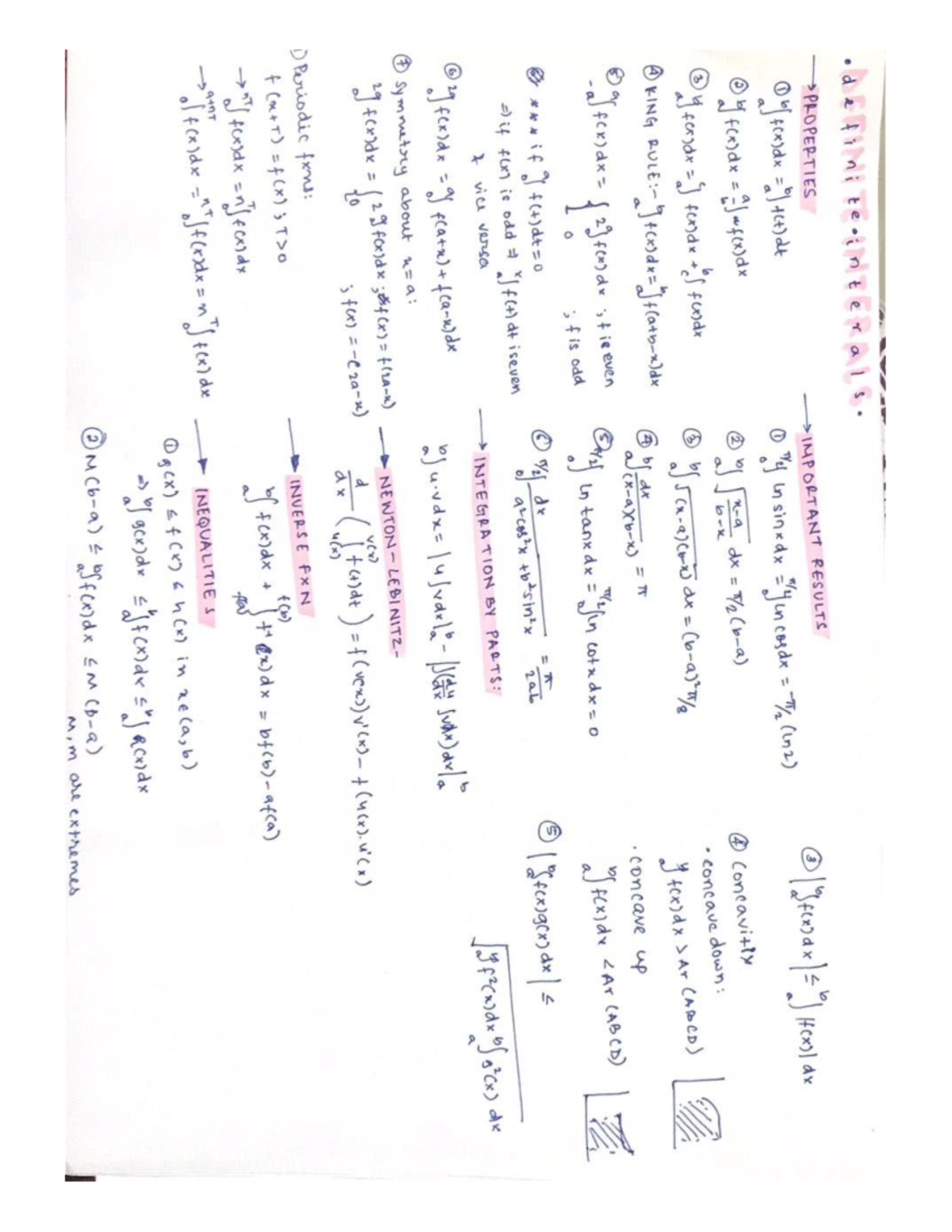 Definite Integration Short Notes (MATH 101) - Studocu
