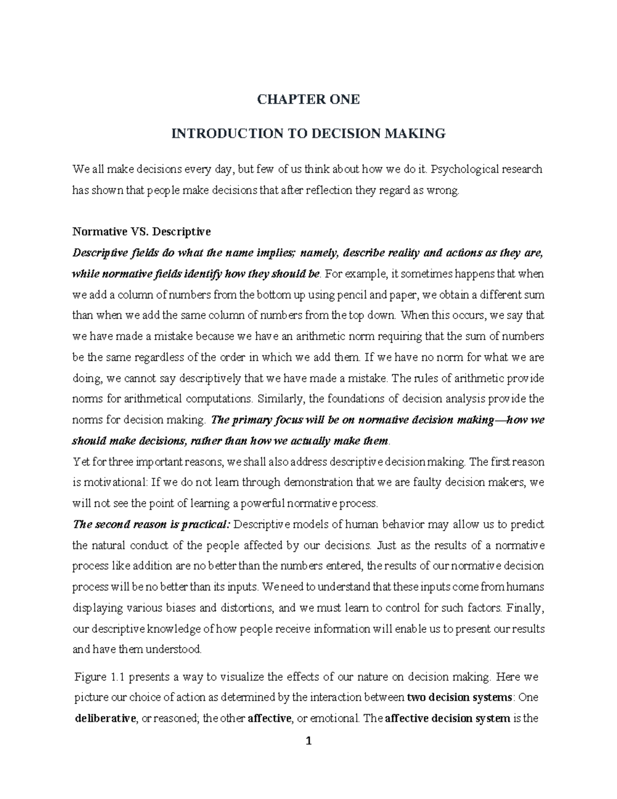 Decision Science Notes: Chapter 1 - Introduction to Decision Making ...