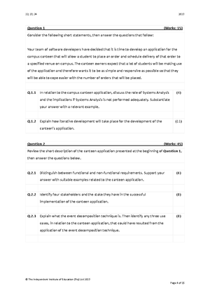 [Solved] The activities that will be conducted as part of Systems ...