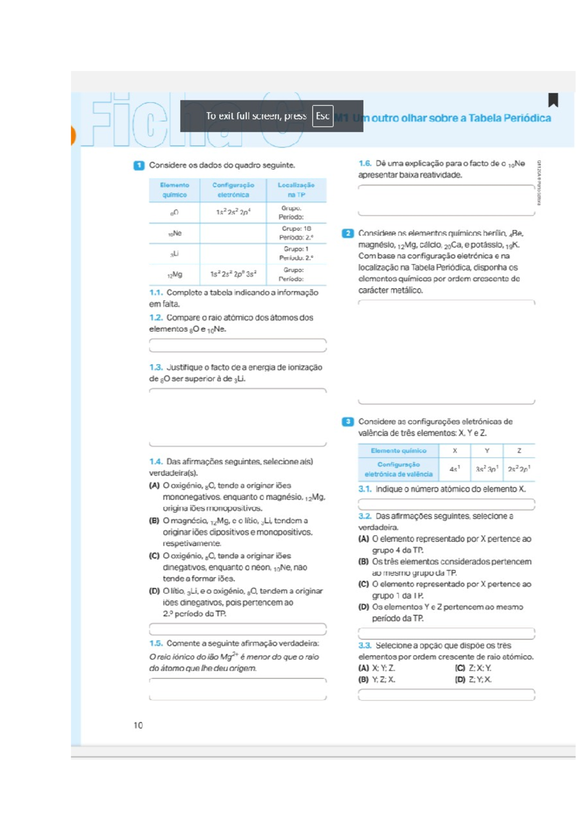 Ficha-M1 - Good - To exit full screen, press Esc M1 Um outro olhar ...