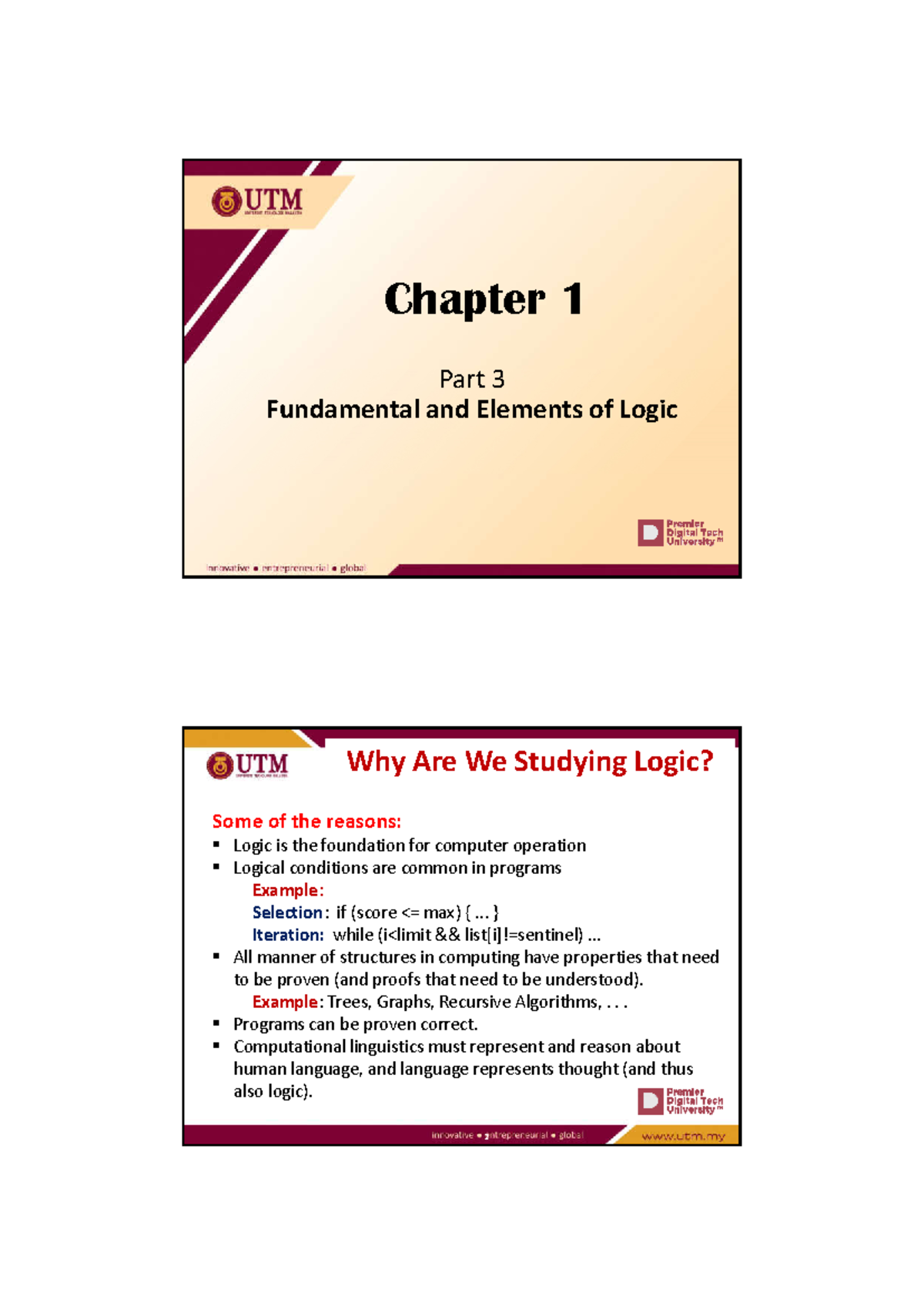 CH01 Logic Fundamentals: Part 3 - Why Study Logic? - Studocu
