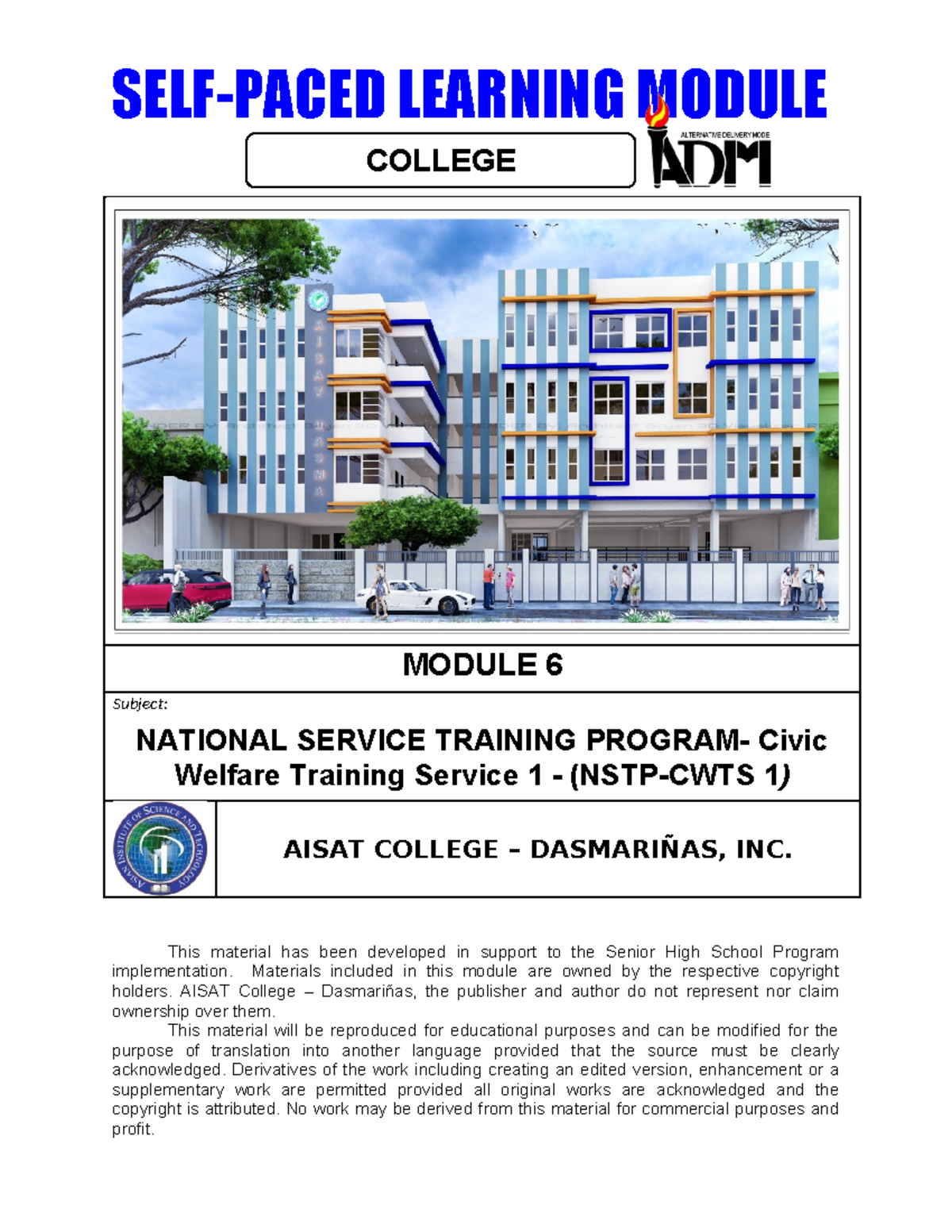 EGV Module 6 - NSTP1: Leadership in National Service Training Program ...