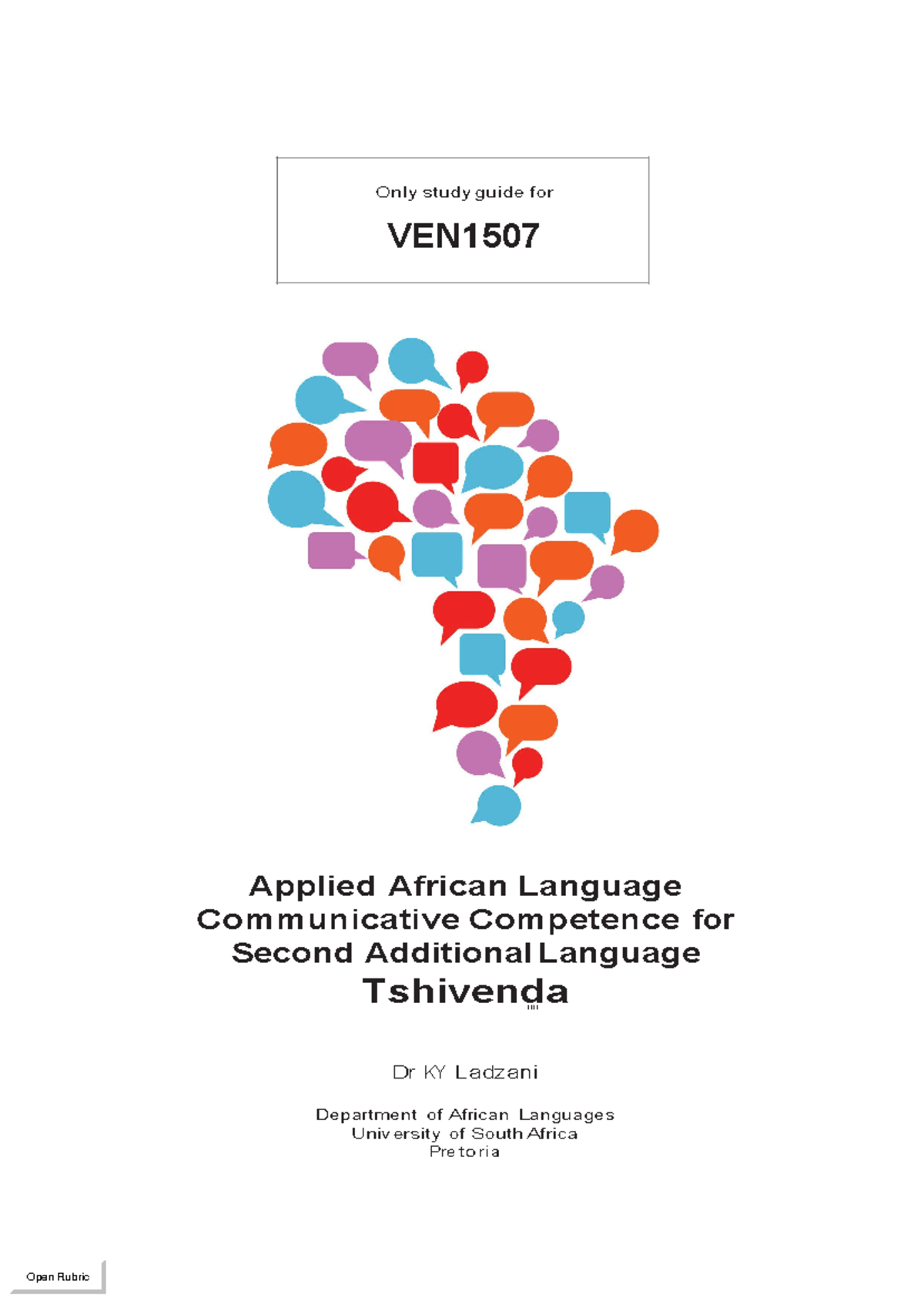 VEN1507 Final Exam Study Guide: Tshivenda Language Focus - Studocu