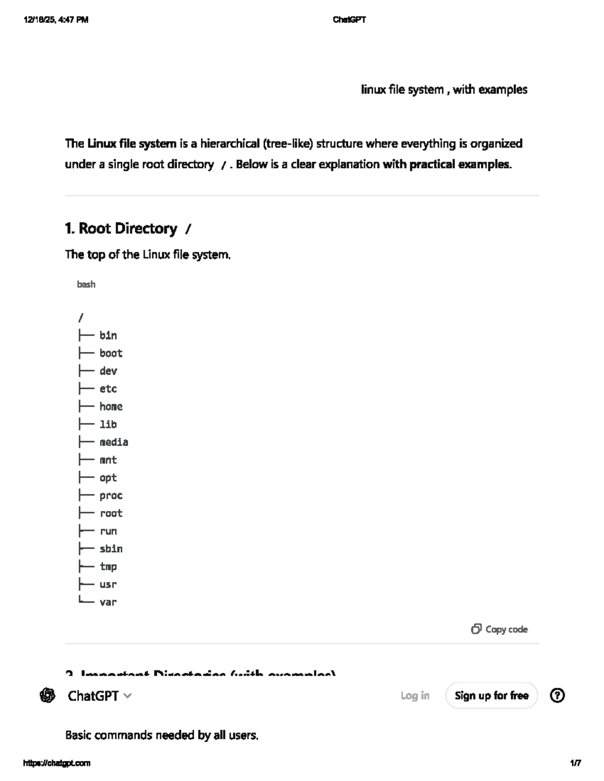 Linux File System Overview with Examples - LKK - Studocu