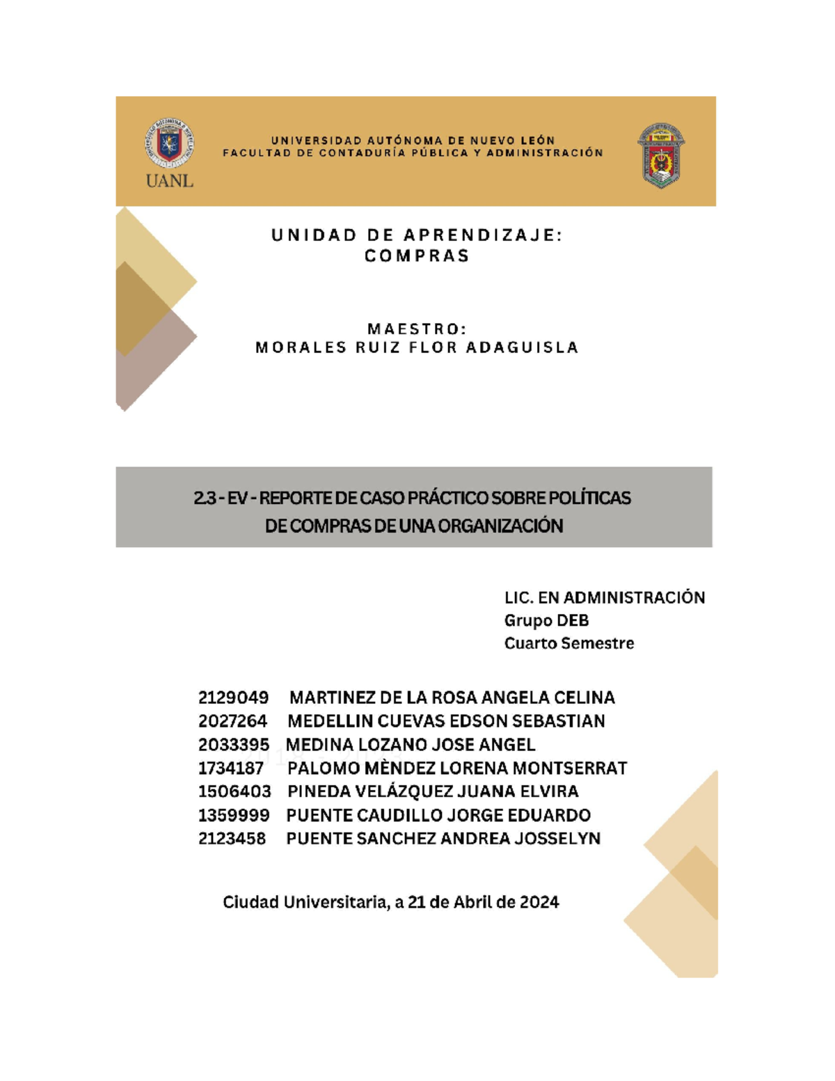 EV2-3 EQ3 DEB Compras - es una evidencia de esta materia - Introducción En esta evidencia ...