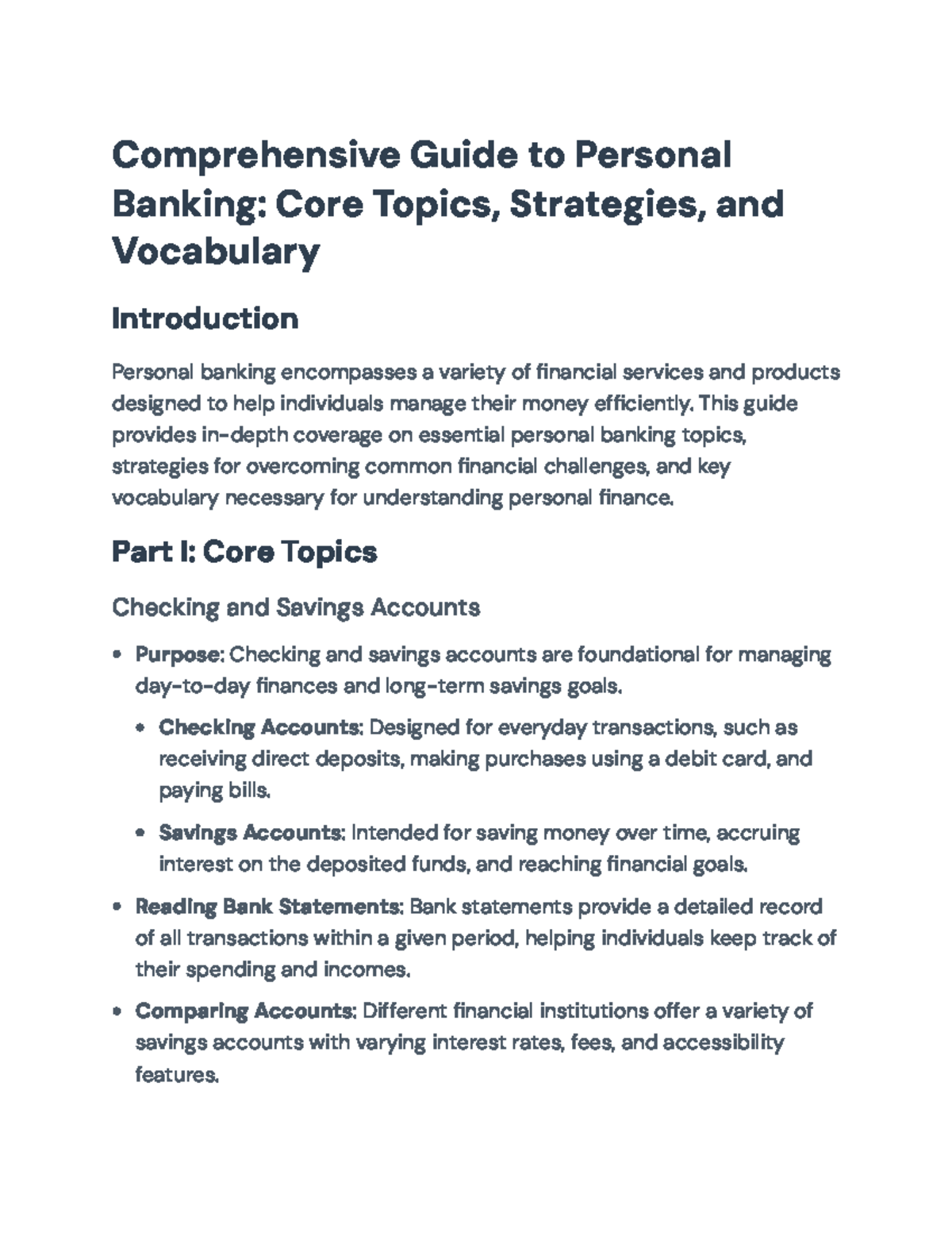 Personal Banking Guide: Strategies, Challenges, and Key Vocabulary ...