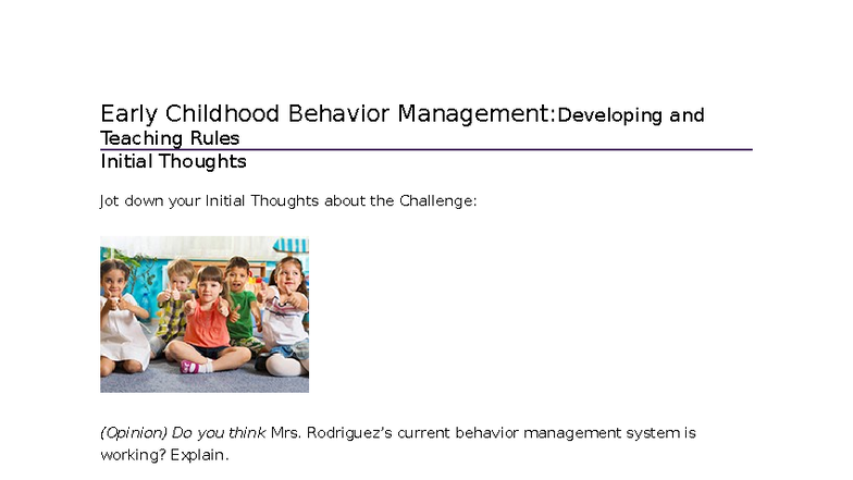 Early Childhood Behavior Management: Teaching Rules & Expectations ...