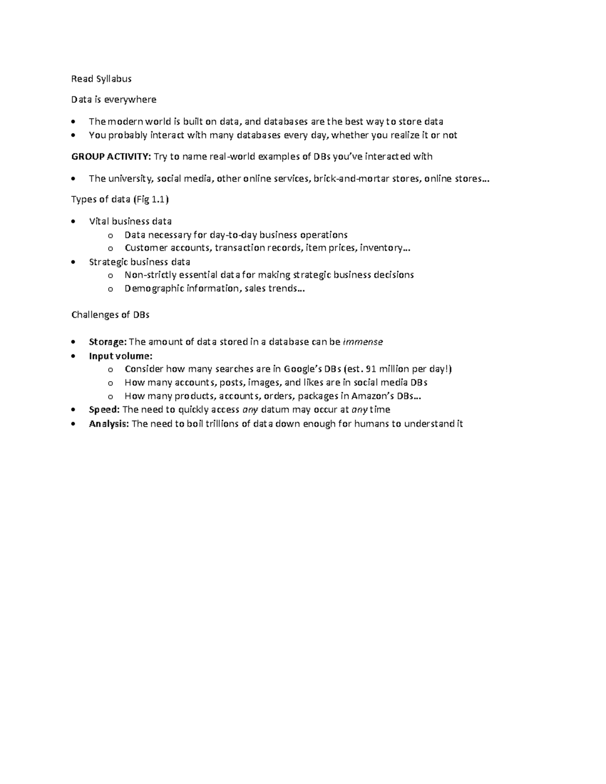 Database Fundamentals: Challenges & Real-World Applications - Studocu