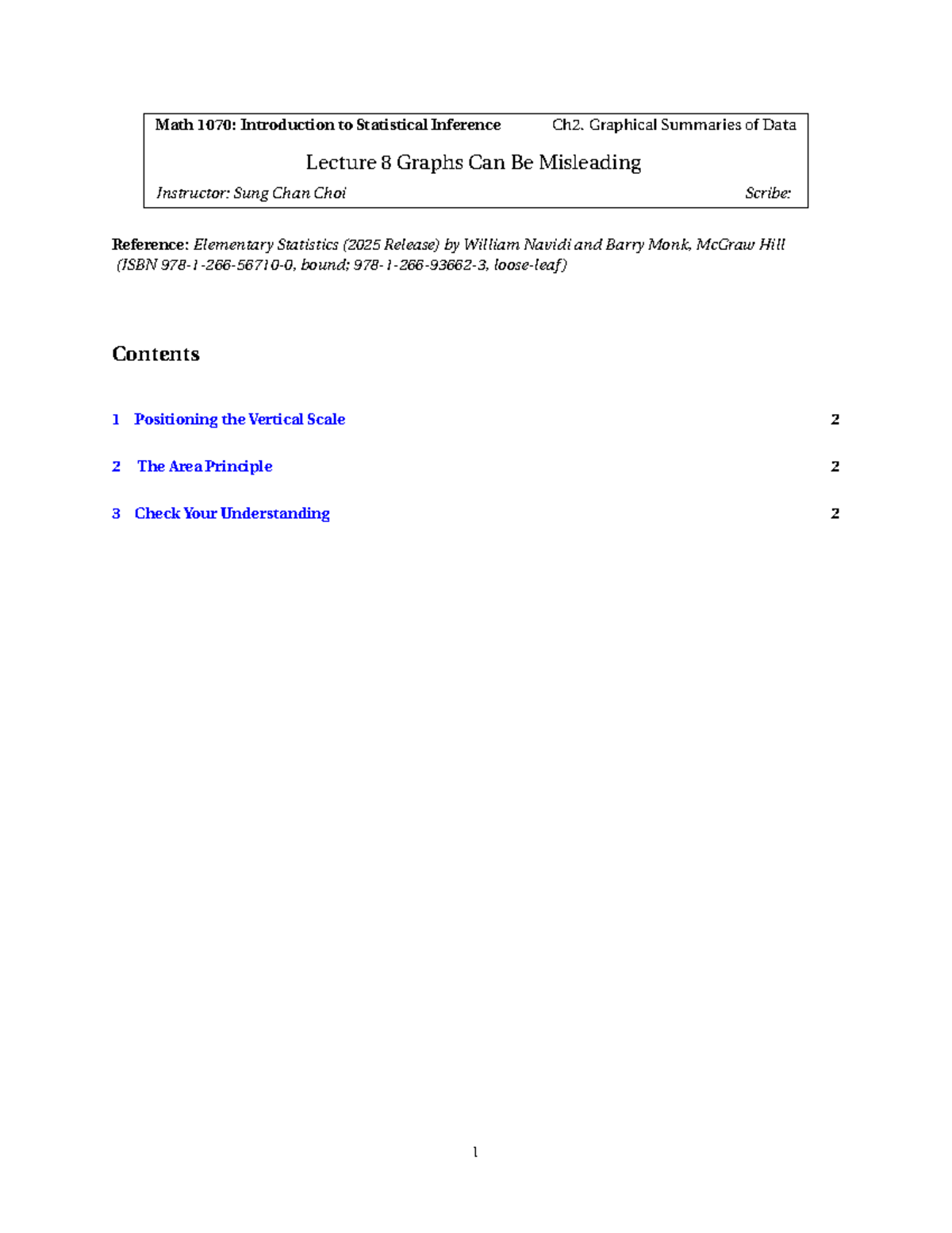 Math 1070: Lecture 8 - Misleading Graphs in Statistical Inference - Studocu