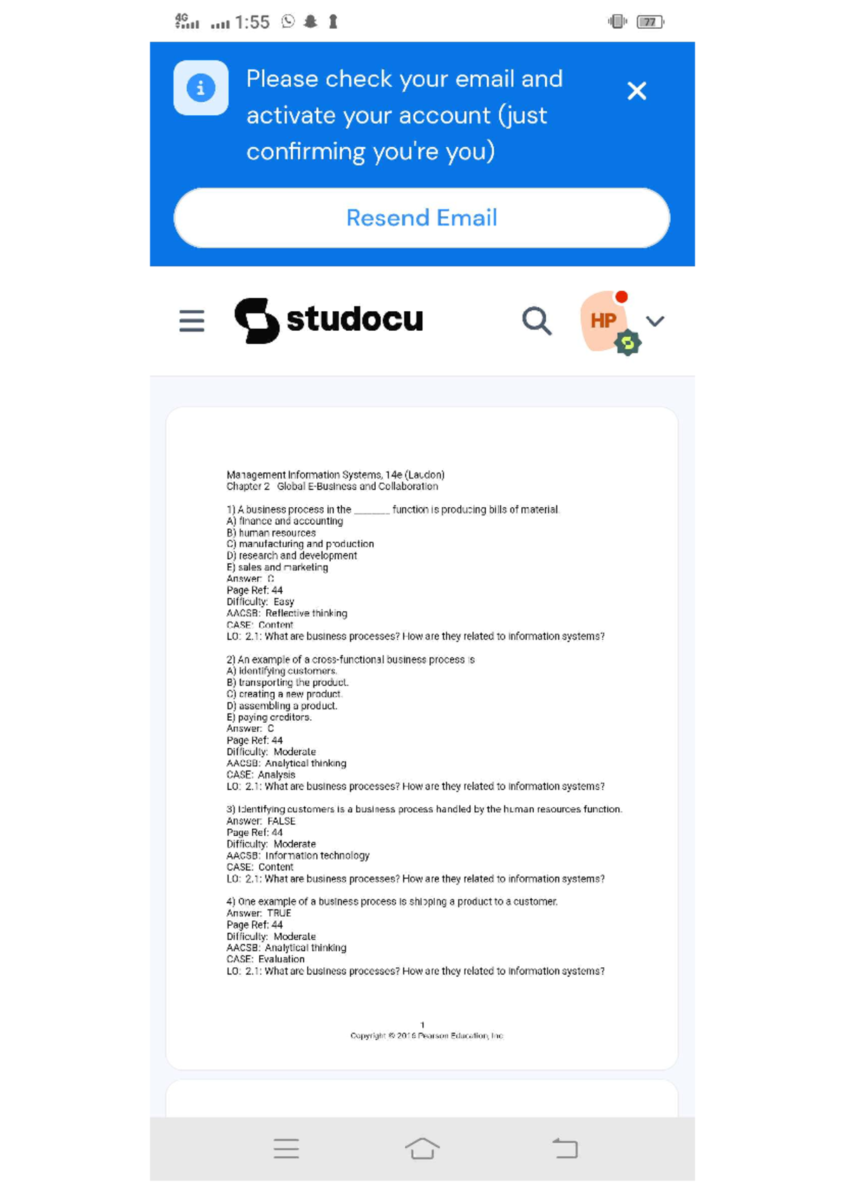 HP Management Information Systems 14e (Laudon) Chapter 2 Study Guide ...