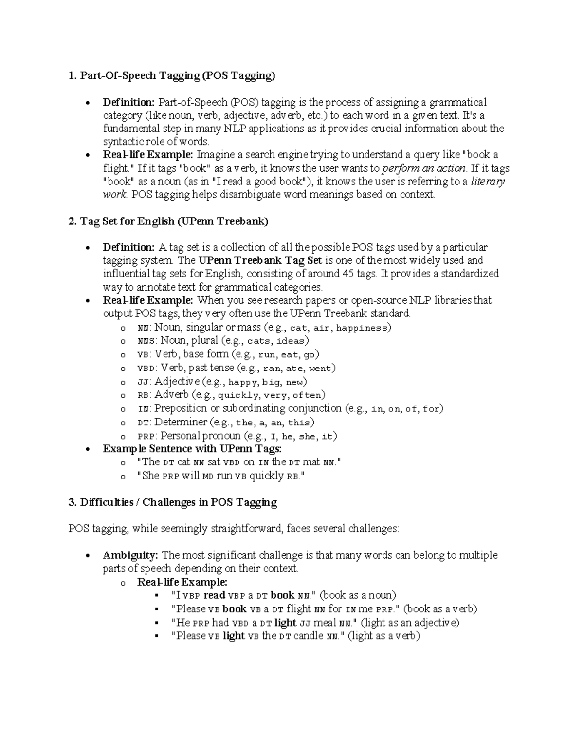 Unit-3: Word Level Analysis in POS Tagging and NLP Techniques - Studocu