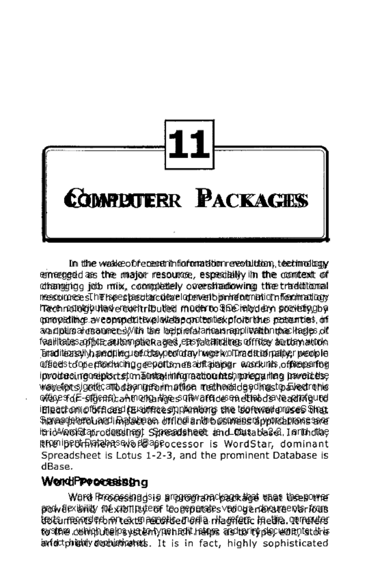 Computer Packages - Lecture Notes: Understanding IT Tools and ...