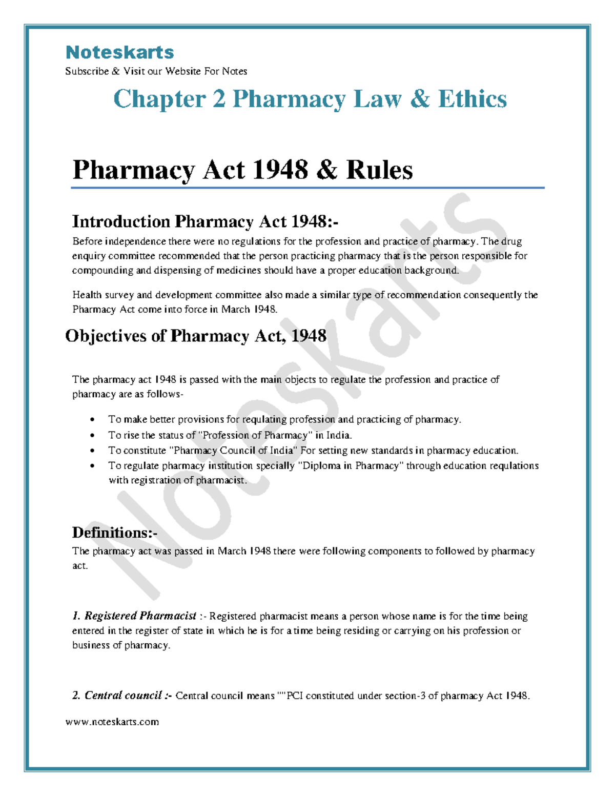 Chapter 2: Pharmacy Law & Ethics Notes - ER20 Complete Study Guide ...