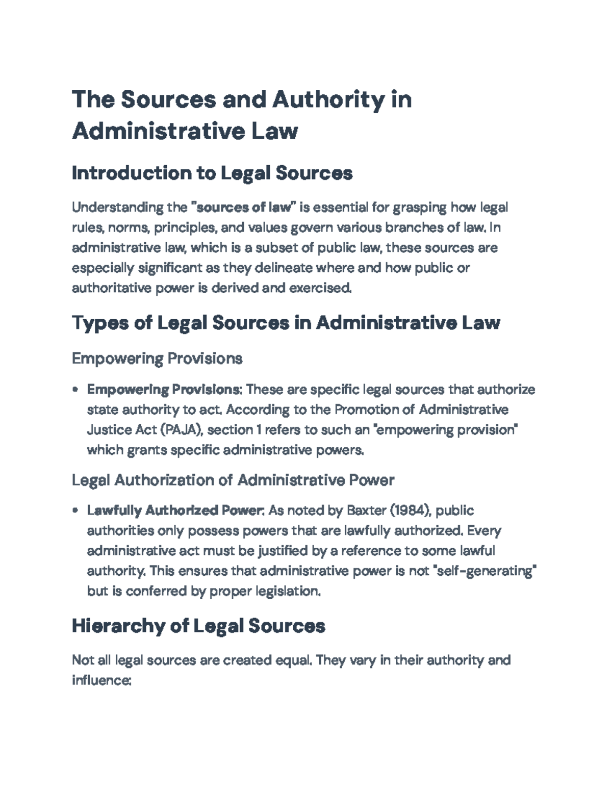 Admin Law Sources & Authority: Grasping Legal Hierarchy Explained - Studocu