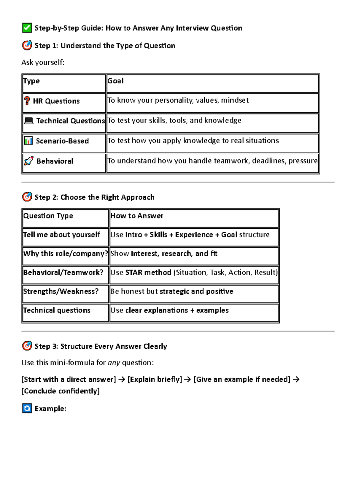 Interview success - mdfnewjnf - Step-by-Step Guide: How to Answer Any Interview Question Step 1 ...