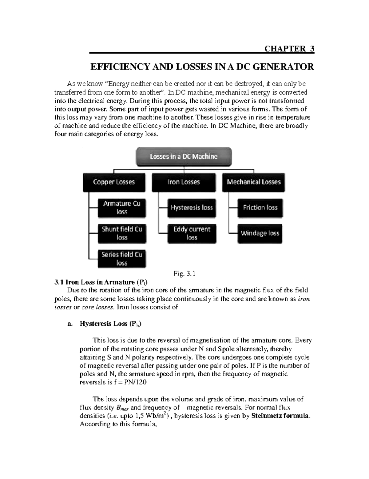 Pdfcoffee - Materials regarding DC Motors - CHAPTER 3 EFFICIENCY AND LOSSES IN A DC GENERATOR As ...