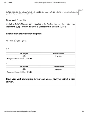 6-3 Module Six Problem Set2 - [PRINT] 21EW2 MAT-225-J2571 Calc I ...