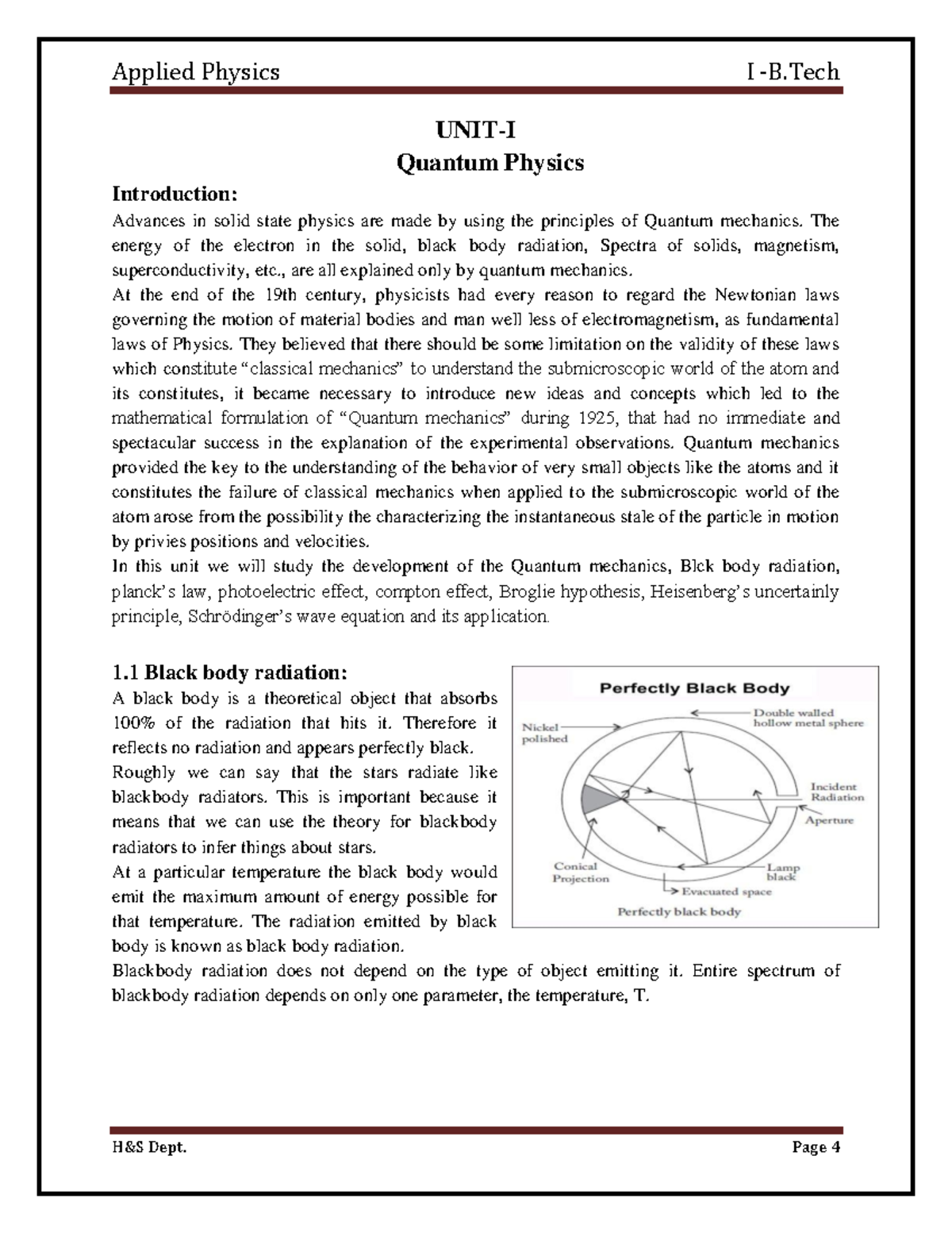 Applied Physics I: Introduction to Quantum Physics Concepts - Studocu
